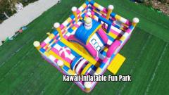 Custom Kawaii Inflatable Fun Park Large Playground for Kids Outdoor Rental Project Amusement Park