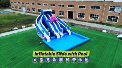 Outdoor Inflatable Slide With Pool Commercial Grade Water Slide For Rental Business And Party Events