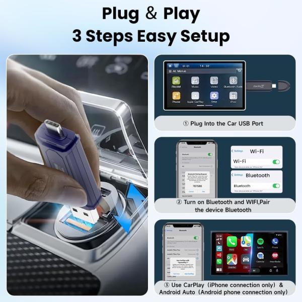 Quality Se Pro More Apps Music Gps Carlinkit USB Mini Wireless Adapter Carplay Universal for sale