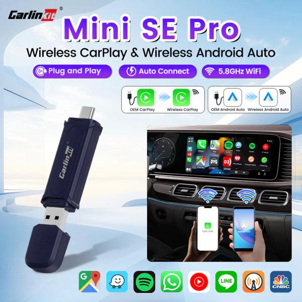 Quality Se Pro More Apps Music Gps Carlinkit USB Mini Wireless Adapter Carplay Universal for sale