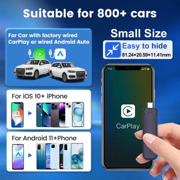 Quality Wired To Wireless Carplay And Android Auto Adapter Automatic Connection Dongle for sale
