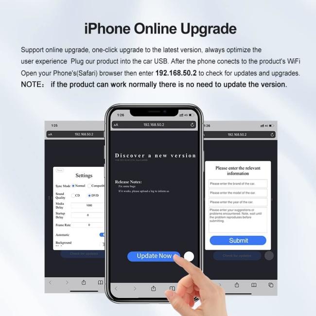 Wireless CarPlay adapter OTA upgrade process