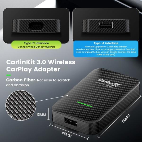 Quality Car Carplay Wired To Wireless Adapter Portable Multimedia Wireless Car Play Ai for sale