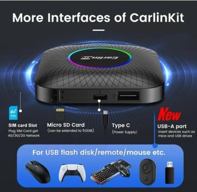 Cina Multi Media Cpc200 Tbox Ambient Wireless Adapter Carplay Usb 8G 128Gb fino a 512Gb Android 13 SDM660 Dongle Youtube Netflix Ai Tv Box in vendita