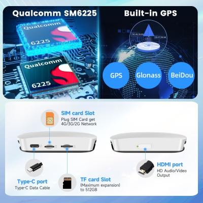 China Tbox UHD USB HDMI Port 8G 128Gb SM6225 Android 13 Video Ai Box Wireless Adapter Carplay for  Youtube Netflix for sale