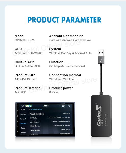 Quality Android 4.4+ To Wireless Carplay And Android Auto Adapter Dongle CCPA Car for sale
