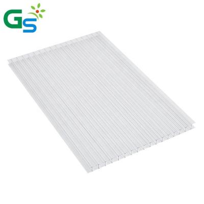 China 4Mm Manufacture Price Plastic Sheet Twin-Wall Polycarbonate Hollow Sheet Roofing Panel For Hotel Building for sale