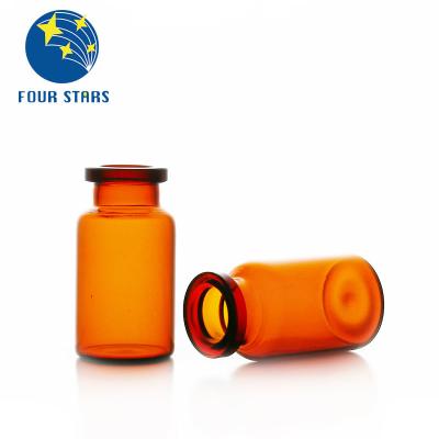 中国 薬剤2ml 5ml 7ml 10ml 15ml 20ml 30mlのゆとりのこはく色のガラス管状の注入のガラスびん 販売のため