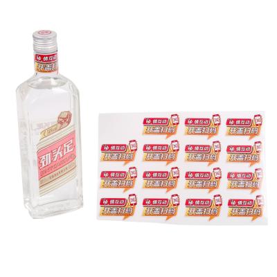 China Transparentes Aufkleberdruck für Brandy Whisky Vodka Flaschenetikette for sale