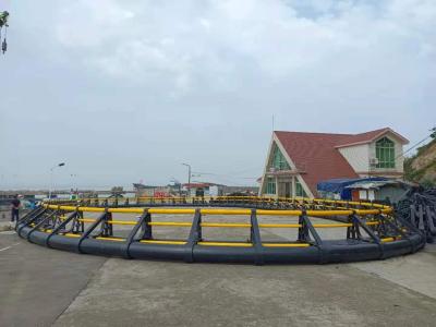 China HDPE Pipe Large Plastic Fish Farming Cage Black And Yellow For Professional Fishing for sale