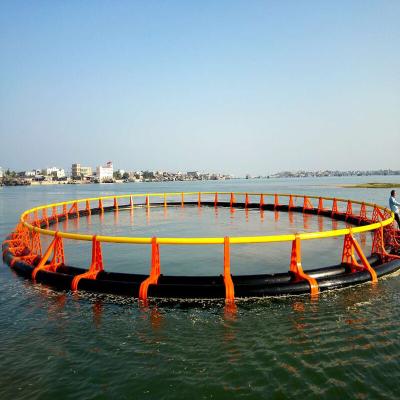 China Round Fish Cage HDPE Floating Frame Featuring UV Resistance Corrosion Resistance And Wave Resistance For Lake Pond Farming for sale