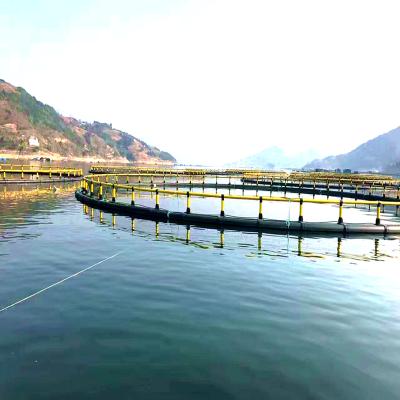 China Large Round Floating Fish Cage Weather Resistant Commercial Aquaculture Net Cage for Tilapia and Shrimp High Density Farming for sale