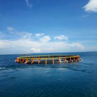 China HDPE Wind Wave Resistant Circular Floating Fish Cage 80m-300m Circumference 25 Year Lifespan for sale