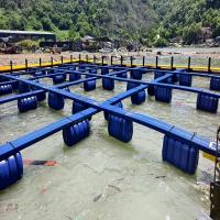 China Large Size Square Aquaculture Cage Complete Floating Raft System for sale