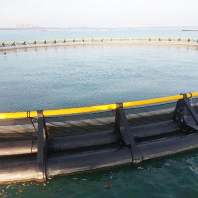 China HDPE Anti‑Corrosion Circular Fish Cage With Cover Net For Sea Farming for sale