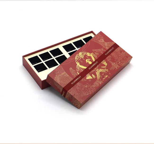 Custom chocolate gift box with ribbon