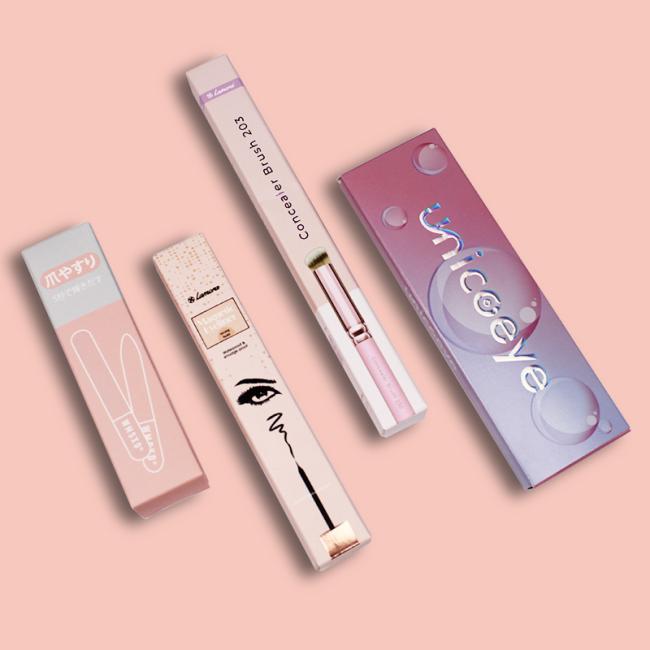 Rose gold foil eyeliner packaging box