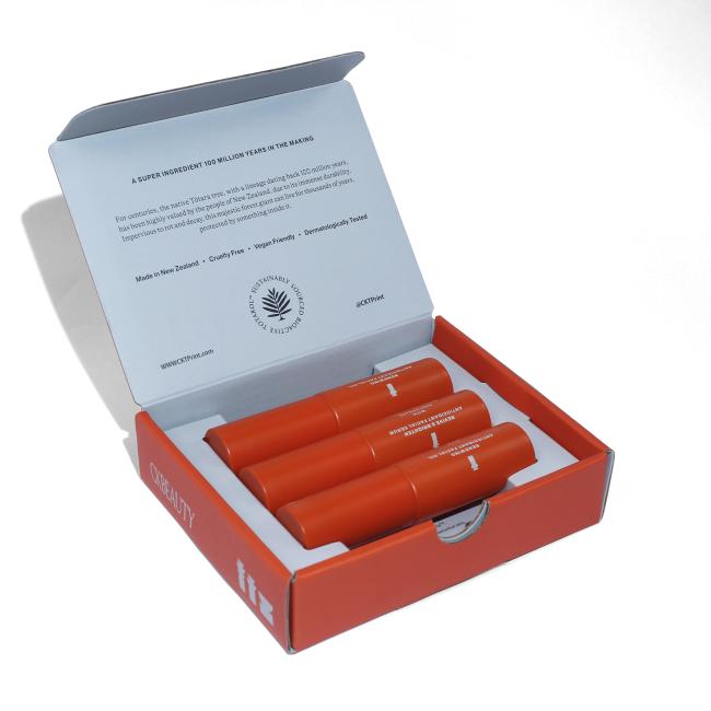 Skincare serum packaging box with insert