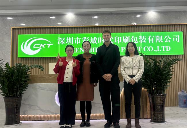 Trade show visitors at our booth