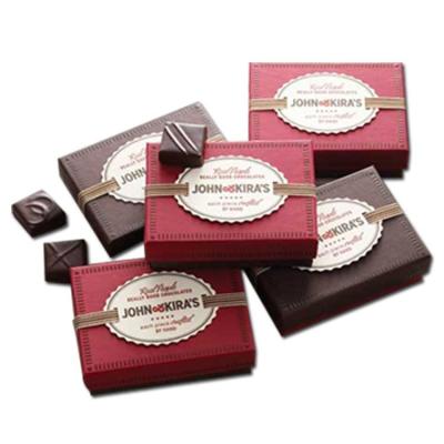 China Luxury Chocolate Candy Packaging Gift Boxes With Ribbon , Recycled Paperboard Rectangular Packaging Box for sale