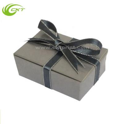 China Luxury Chocolate Candy Packaging Gift Boxes With Ribbon , Recycled Paperboard Rectangular Packaging Box for sale
