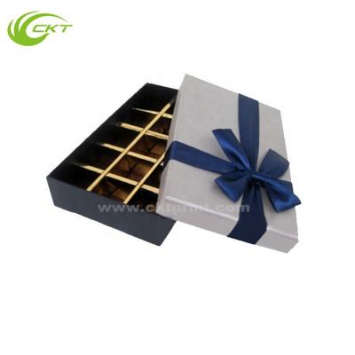 China Luxury Chocolate Candy Packaging Gift Boxes With Ribbon , Recycled Paperboard Rectangular Packaging Box for sale