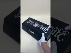 Schwarze flache Pappwerbung packt die kundenspezifische silberne Folie ein, die Oberfläche stempelt