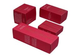 Embalaje impreso con logotipo personalizado Cajas para el cuidado de la piel con papel rojo sólido