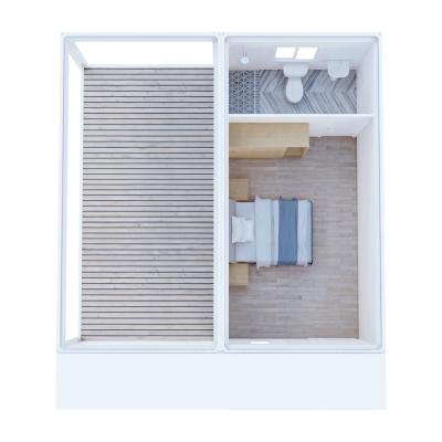 中国 Fast Install Prefab Container Van With Glass Modern Design 販売のため
