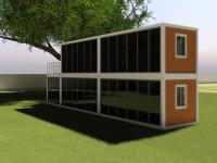 China Customized 40ft Flat Pack Containers House Modular One Side Glass Wall Sun Room for sale