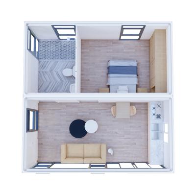 Cina 6m Fast Assembly Container House 2 Floor Mobile Prefab House Flat Pack in vendita
