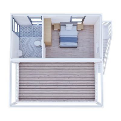 Cina 6m Fast Assembly Container House 2 Floor Mobile Prefab House Flat Pack in vendita