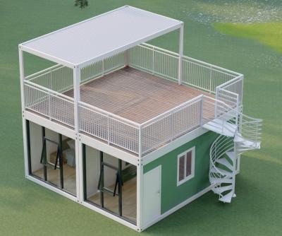 中国 モジュール式 2階建て プレファブ コンテナハウス  spiral stair 販売のため