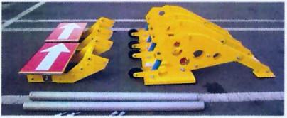 Yellow LED Arrow Bottom Rubber Anti Ram Barrier Removable