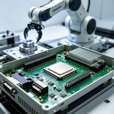 China Red Solder Mask Medical Industrial PCB Assembly Min Pin Space 0.3mm to 0.4mm Pitch for sale