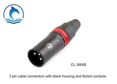 China 3 Pin XLR Plug Male Connectors With Metal Housing , CL-3MXB XLR Male To Male Connector for sale