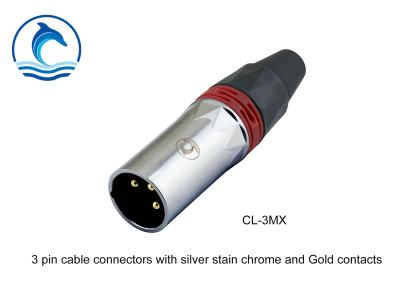 China New XLR Audio Connector 3 Pin Audio Golden Cannon XLR Male Connector CL-3MX 3 Pin Connector for sale