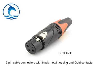 China Female XLR Audio Connector Audio Microphone Connector , 3 Pin LC3FX-B Cannon XLR Connector for sale