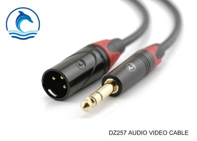 China Gold Contacts Digital Video Cable XLR Female Male Connectors And 6.35mm TRS Stereo Plug for sale