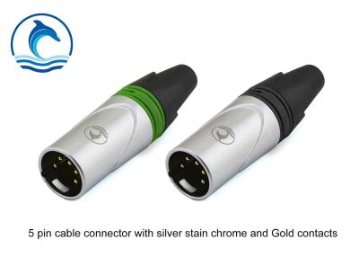 China Audio Cable XLR Audio Connector 5 Hole CL-5MX Silver Housing Gold Contacts for sale