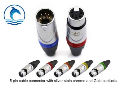 China Cannon XLR Audio Connector 5 Hole Gold Contacts CL-5FX XLR Electrophoretic Treatment for sale