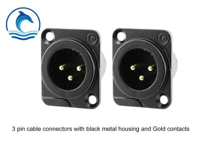 China Black Housing XLR Audio Connector LC3MD-B Gold Contacts Quadrate Shape for sale