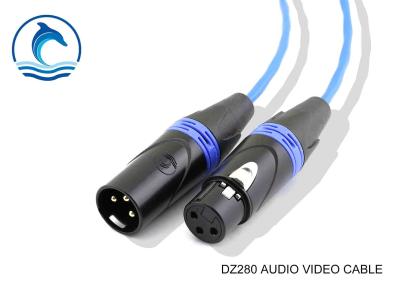China Male To Female 3 Pin XLR Microphone Cable 1 M / Audio Speaker Connectors Low Noise for sale