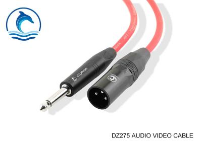 China Nylon Braid 24K Gold Plated 1/4”Mono XLR Cable / Mobile Phone Aux Cable for sale