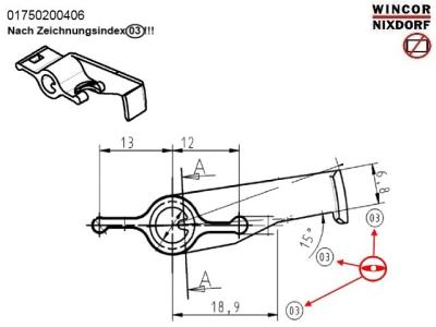 China 1750200406 ATM PARTS WINCOR CINEO C4060 SWITCH-LEVER-VS 01750200406 IN MOUDLE 1750200435 for sale