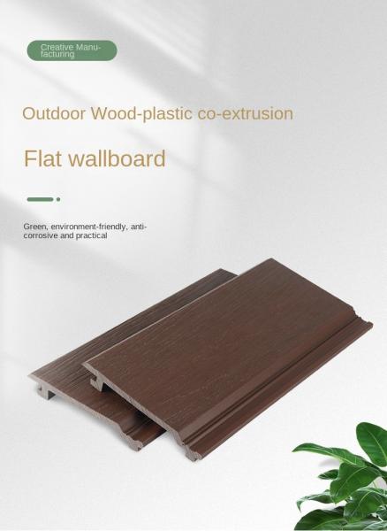 환경 친화적 인 145x20.5mm 브라운 WPC 벽 패널 및 목재 플라스틱 복합 외관 벽판