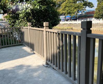 China Fireproof WPC Fence Panel Wood Plastic Composite Interior Board Tan Protective Railing For Riverside 200x120cm for sale