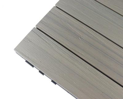 China Garden Grid WPC Decking Boards Self Split 71x11mm Floor Gray WPC Buckle Stitching Floor for sale