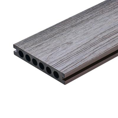 China Waterproof Outdoor Plastic Wood Planks 140x23mm WPC Exterior Panel Decor Decking Flooring Material for sale