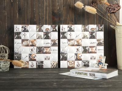 Cina Piastrelle rustiche in ceramica antibatteriche da 300x300 mm per il soggiorno e piastrelle di parete bianche e marroni durevoli per la sala da pranzo in vendita